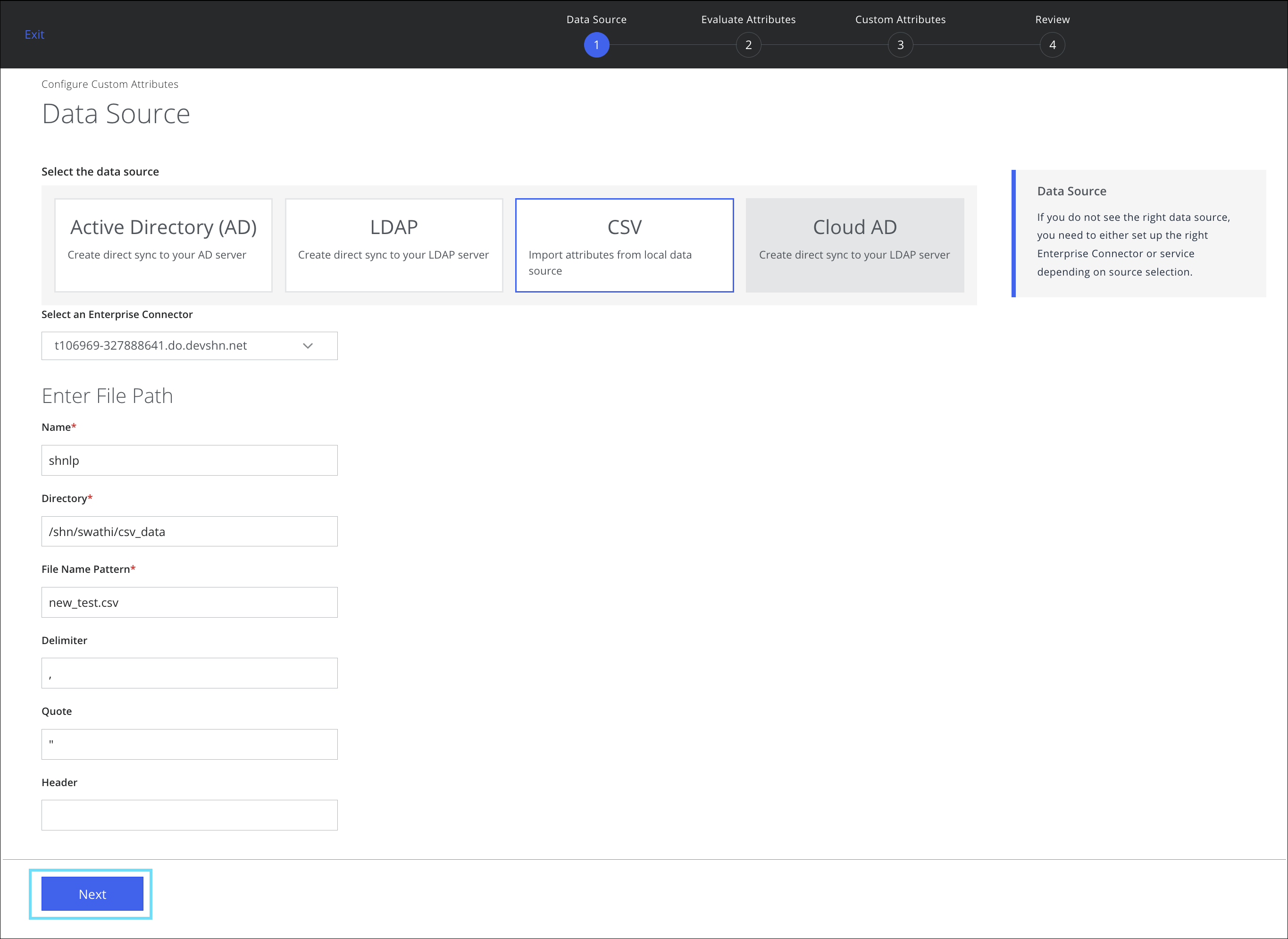 Configure Custom Attributes Using CSV - Skyhigh Security